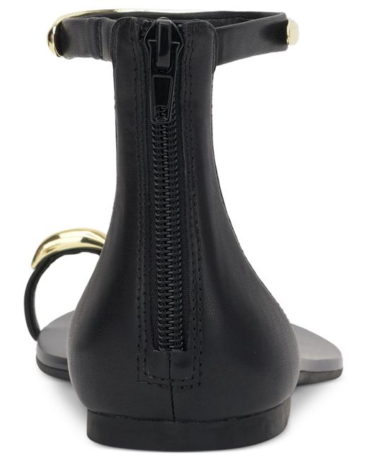 INC International Concepts Georna Flat Sandals in Black | Lyst