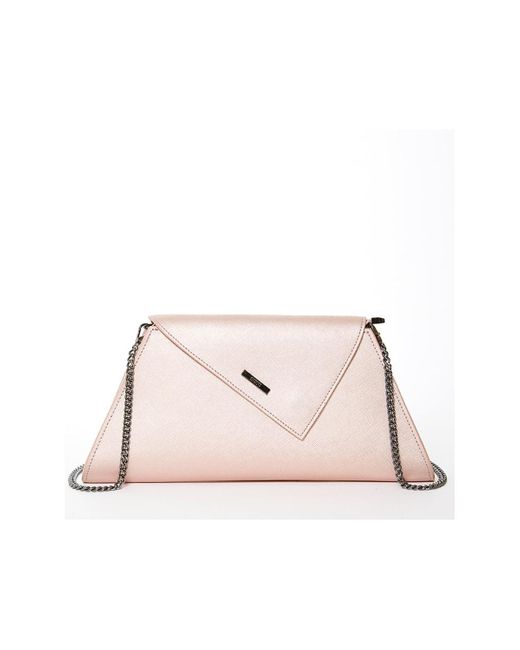 Susu Metallic Leather Clutch Bag Unique Evening Purse Handbag in Pink ...