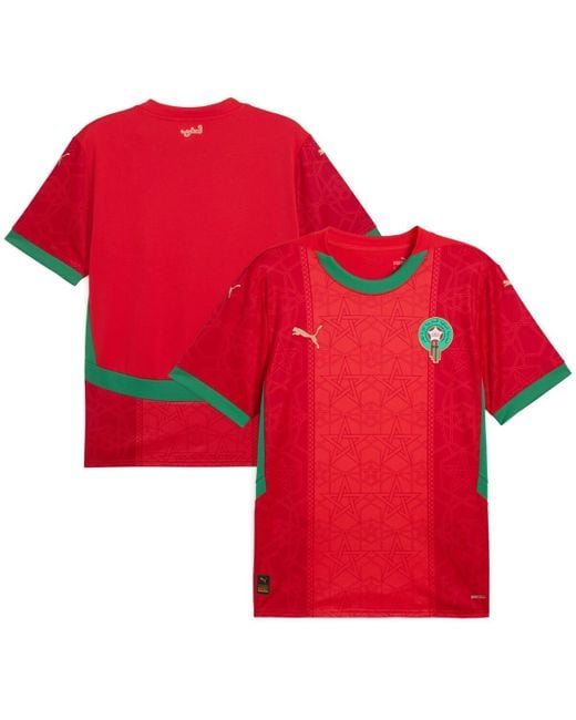 PUMA Morocco National Team 2025 Home Replica Jersey in Red for Men | Lyst