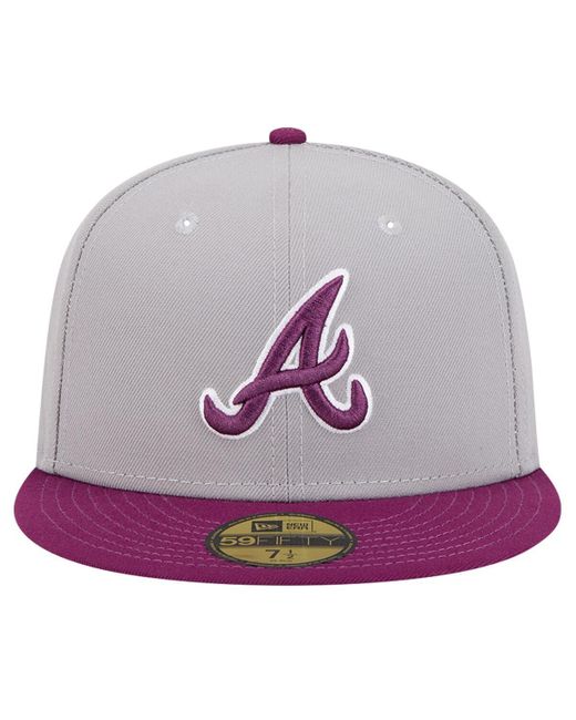 KTZ Gray/purple Atlanta Braves Two-tone Color Pack 59fifty Fitted Hat ...