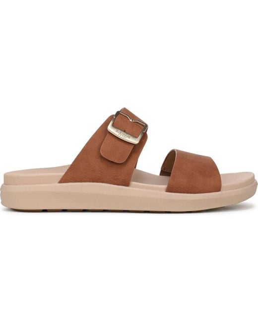 Dr. Scholls All Time Round Toe Slide Sandals in Brown | Lyst