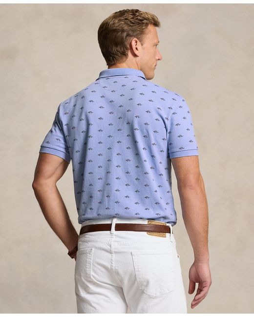 Polo Ralph Lauren Classic-fit Monogram Stretch Polo Shirt in Blue for ...