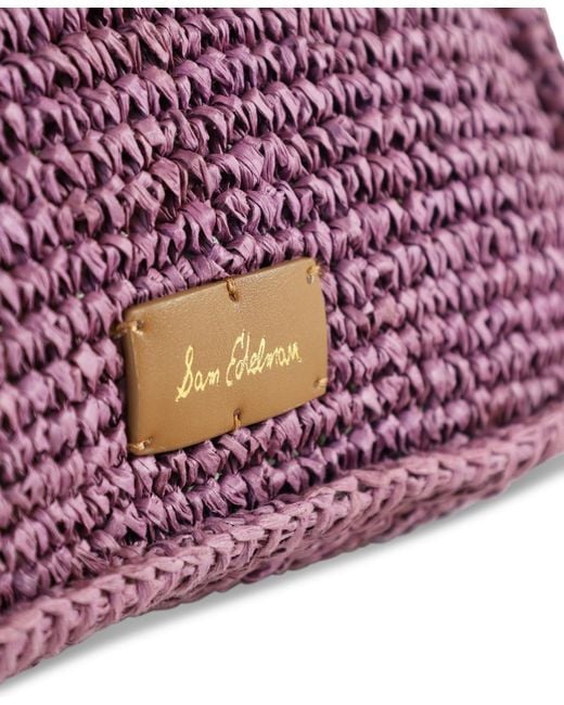 Sam Edelman Phoebe Small Raffia Shoulder Flap Shoulder Bag in Purple | Lyst