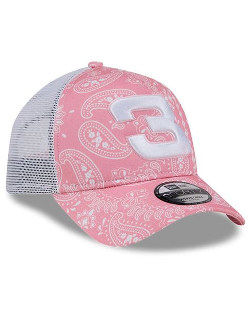 KTZ Austin Dillon 9forty A-frame Trucker Paisley Adjustable Hat in Pink ...