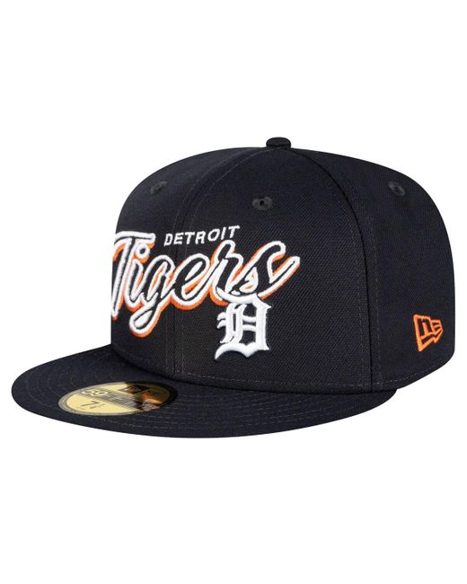 KTZ Detroit Tigers Script Sided 59fifty Fitted Hat in Black for Men | Lyst