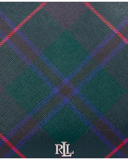 Ralph Lauren Crosshatch Leather Medium Danni Shoulder Bag in Blue | Lyst