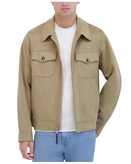 Robert Graham Faux Suede Field Jacket in Natural for Men | Lyst