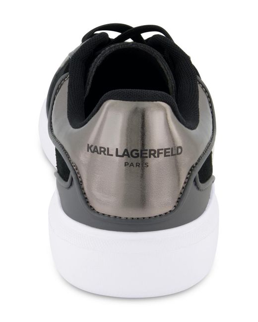 Karl Lagerfeld Side Patch Court Lace Up Sneakers in Black for Men | Lyst