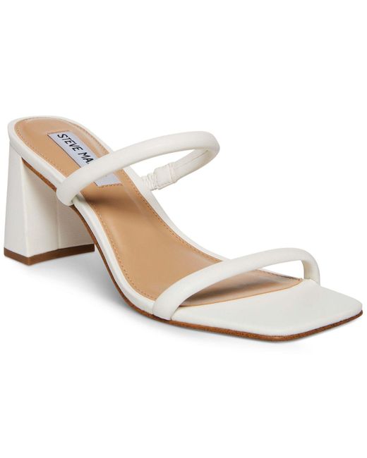 Steve Madden Lilah Two-piece Block Heel Sandals in White | Lyst