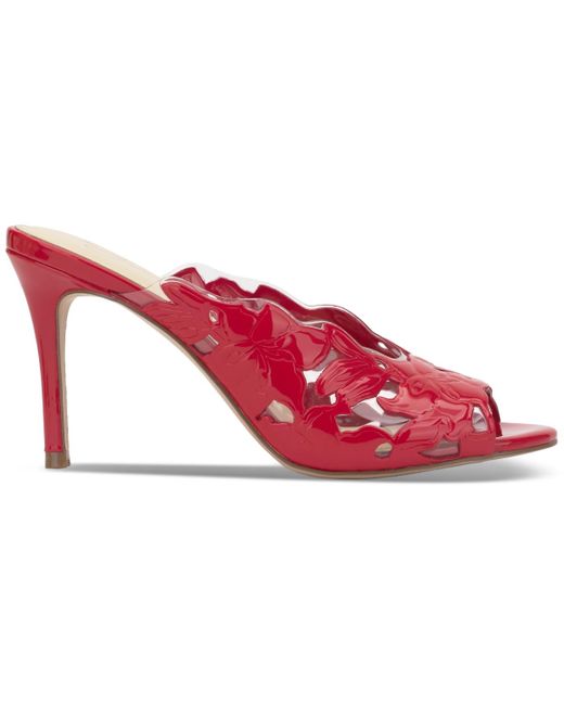 Jessica Simpson Justera Cutout Floral Mules in Red | Lyst