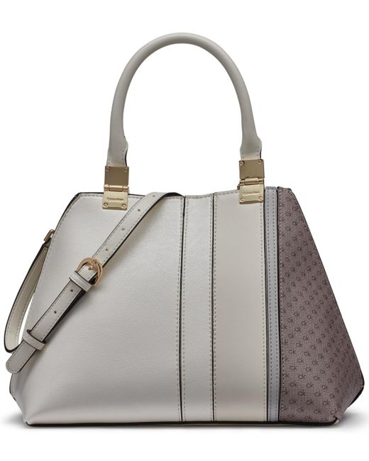 Calvin Klein Granite Convertible Satchel in Gray | Lyst
