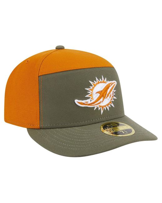 KTZ Olive/brown Miami Dolphins Two-tone Color Pack Split Panel 59fifty ...