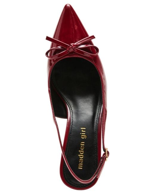 Madden Girl Vogue Bow Slingback Kitten-heel Pumps in Red | Lyst
