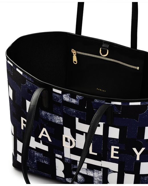 Radley Southwell Gardens Abstract Geo Large Open Top Tote Bag in Blue ...