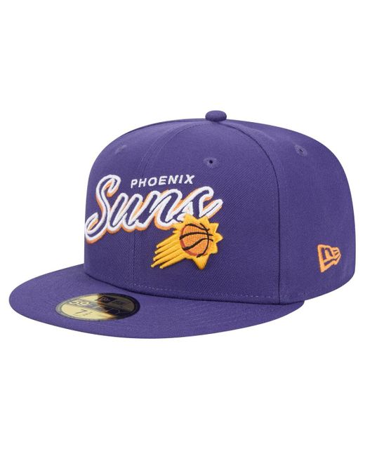 KTZ Phoenix Suns Sport Night Script Sided 59fifty Fitted Hat in Blue ...