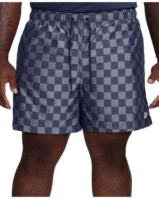 Nike Club Flow Checker Logo Shorts in Blue for Men | Lyst