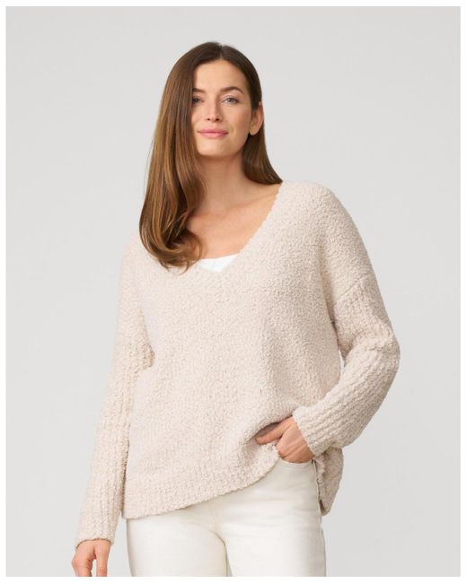 Cable & Gauge Cozy Luxe Lounge V-neck Sweater in Natural | Lyst