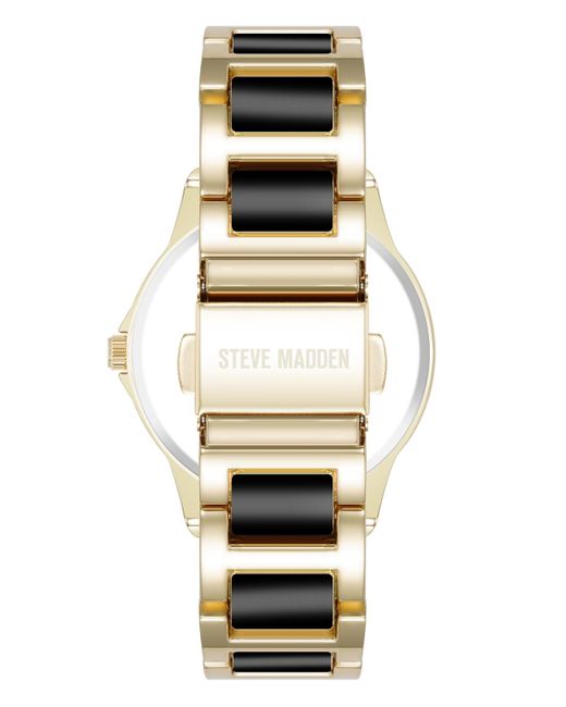Steve Madden Signature Black Enamel And Gold-tone Alloy Metal Bracelet ...