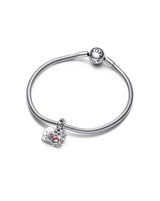 PANDORA Disney Winnie The Pooh Piglet Double Dangle Charms in White | Lyst