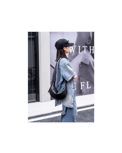 Susu Vera Leather Crescent Bag Half-moon Hobo Croissant Style Dumpling ...