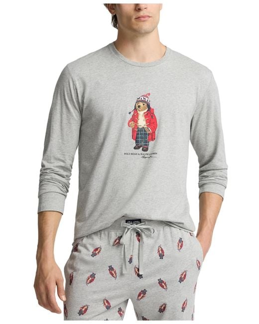 Polo Ralph Lauren 2-pc. Polo Bear Pajamas Set in Gray for Men | Lyst