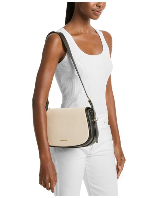 Michael Kors Michael Lydia Small Flap Messenger Bag in Natural | Lyst