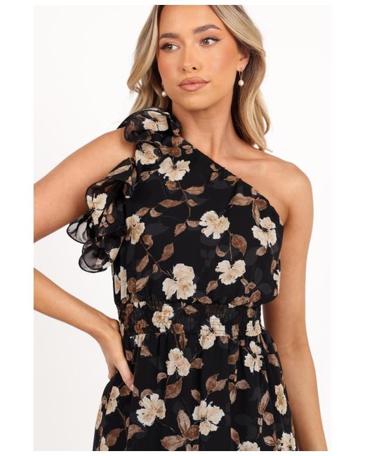 Petal & Pup Layley One Shoulder Maxi Dress in Black | Lyst