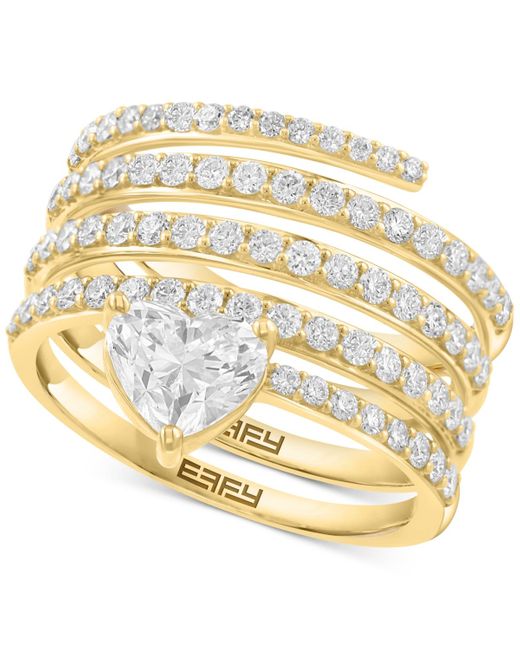 Effy Effy Lab Grown Diamond Heart & Round Coil Wrap Ring (1-7/8 Ct. T.w ...