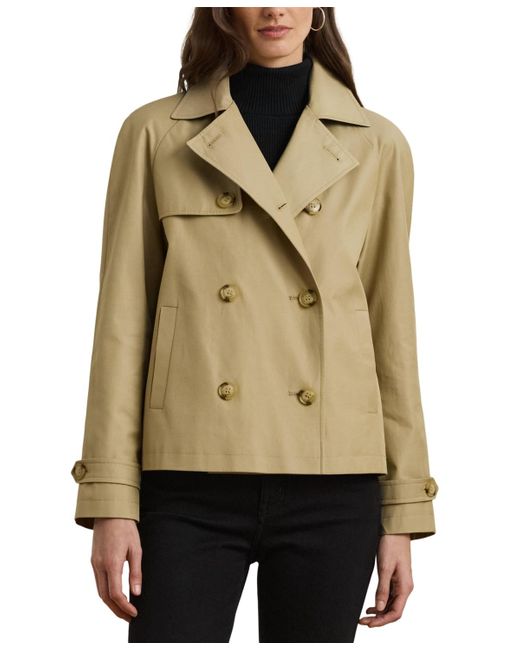 Ralph Lauren Short Double-breasted Trench Coat | Lyst