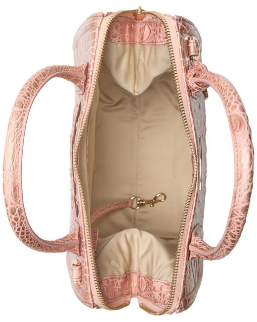 Brahmin Caroline Melbourne Small Leather Satchel in Pink | Lyst