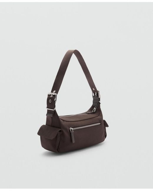 Mango Pockets Detail Nylon Cargo Bag in Brown | Lyst