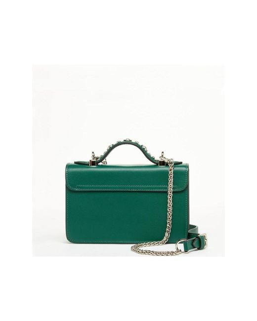 Susu Leather Crossbody Bag Small Structured Emerald Green Purse Top ...