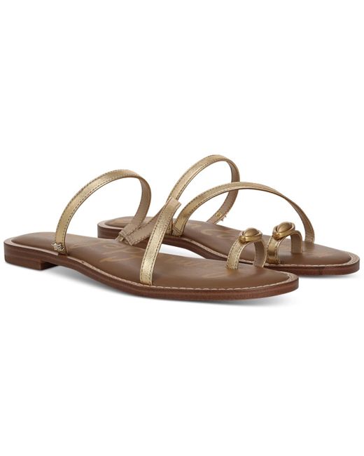 Sam Edelman Harlyn Slide Flat Sandals in Brown | Lyst