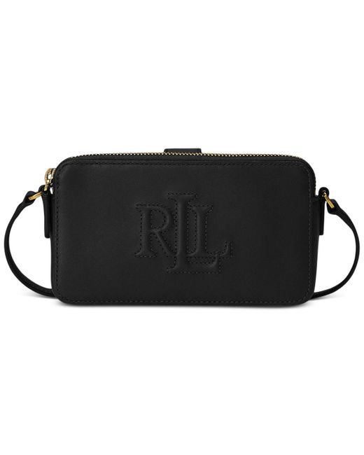 Ralph Lauren Witley Leather Crossbody Wallet in Black | Lyst
