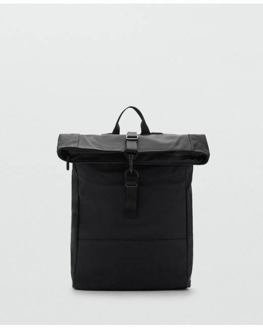 Mango Flap Closure Rubberized Backpack in Black for Men | Lyst