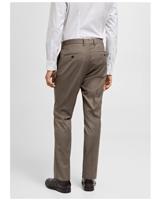 Mango Herringbone Structure Super Suit Pants in Gray for Men | Lyst