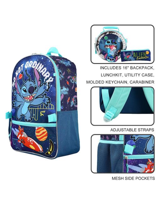 Disney Lilo & Stitch So Not Ordinary 5-piece Backpack Set For School in ...