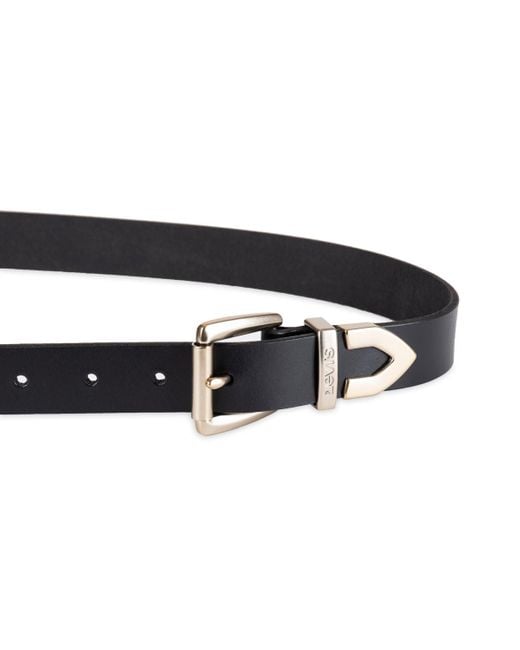 Levi's Western Metal Tip End Leather Belt in Black | Lyst