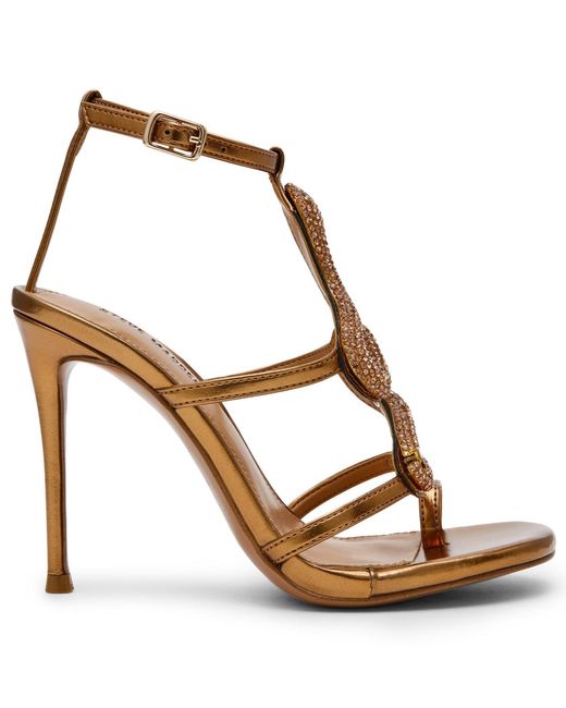 Steve Madden Python Embellished T-strap Stiletto Heel Dress Sandals in ...
