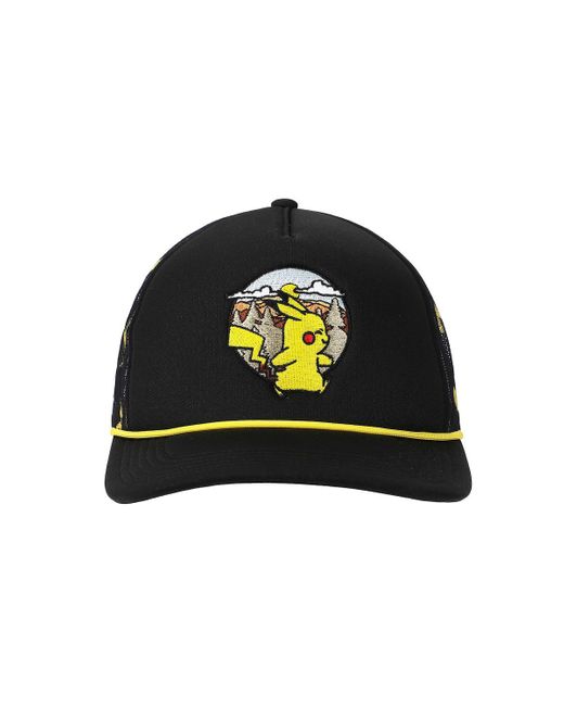Pokemon Pikachu Thunderbolt Pattern Black Trucker Hat for Men | Lyst