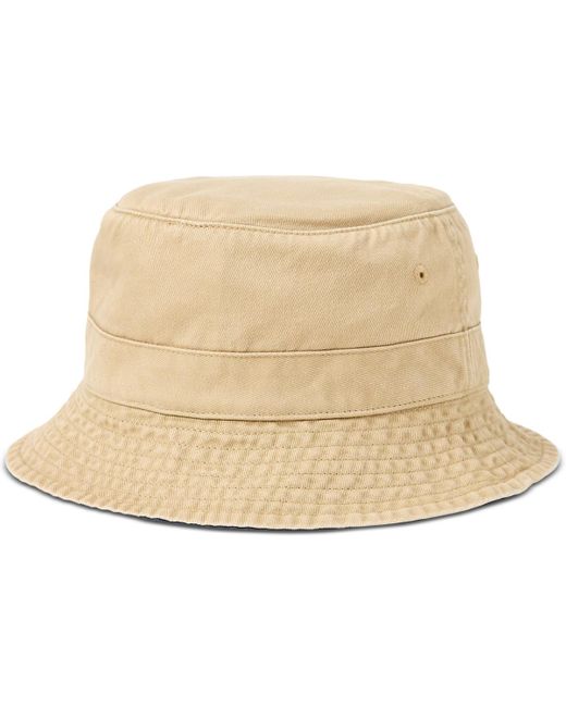 Polo Ralph Lauren Polo Bear Twill Bucket Hat in Natural for Men | Lyst
