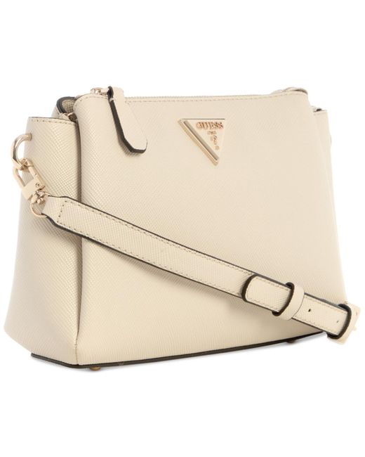 Guess Noelle Triple Compartment Crossbody in Natural | Lyst