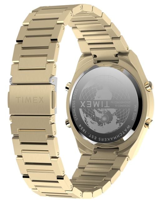 Timex Quartz Digital -tone Stainless Steel Watch in Metallic for Men | Lyst
