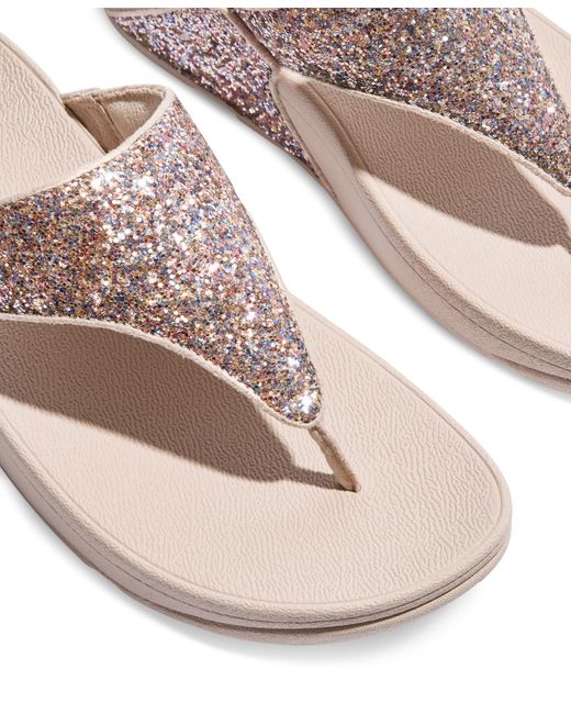 Fitflop Lulu Multi-tonal Glitter Wedge Sandals in Pink | Lyst