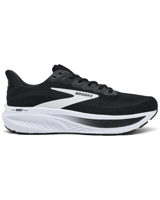 Brooks Ghost 17 Wide-width Running Sneakers From Finish Line in Black ...
