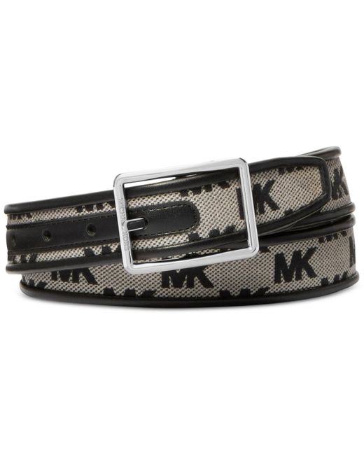 Michael Kors Leather Reversible Mk Logo Swivel Belt in Black for Men | Lyst