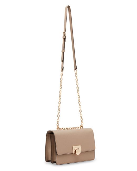 Anne Klein Convertible Flap Lock Chain Shoulder Bag in Brown | Lyst