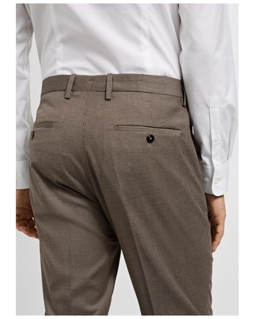 Mango Herringbone Structure Super Suit Pants in Gray for Men | Lyst