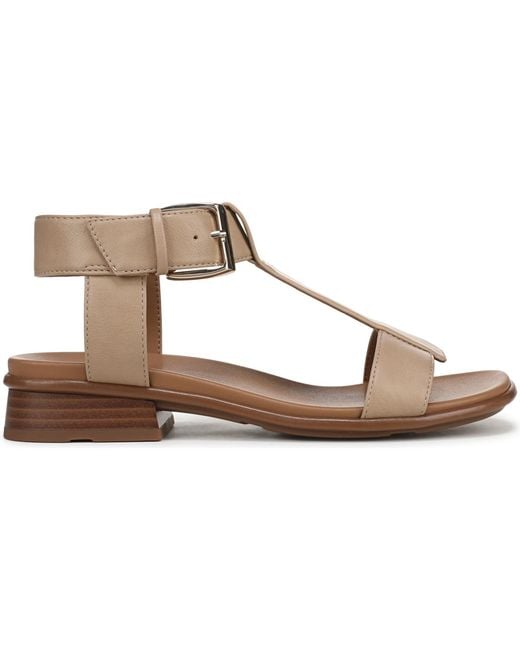 Naturalizer Easton T-strap Footbed Sandals in Brown | Lyst