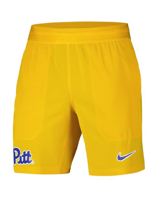 Nike Pitt Panthers 2024/25 Sideline Performance Woven Shorts in Yellow ...